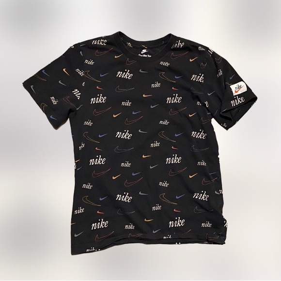 Nike | Tops | Nike Check Swoosh Aop Multicolored Shirt Womens Small ...